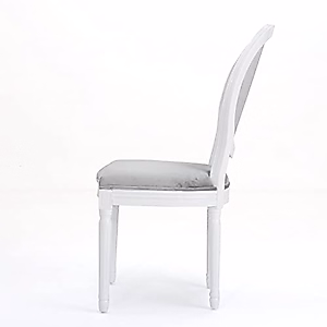 Christopher Knight Home Camille Traditional Velvet Dining Chairs, 2-Pcs Set, Horizon Grey / Gloss White