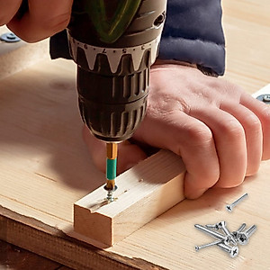 VIGRUE 450Pcs Stainless Steel Wood Screws Set #4#6#8#10#12 Phillips Flat Head Sheet Metal Screw Self Tapping Screws Assortment Kit, Length 1/4" to 2"