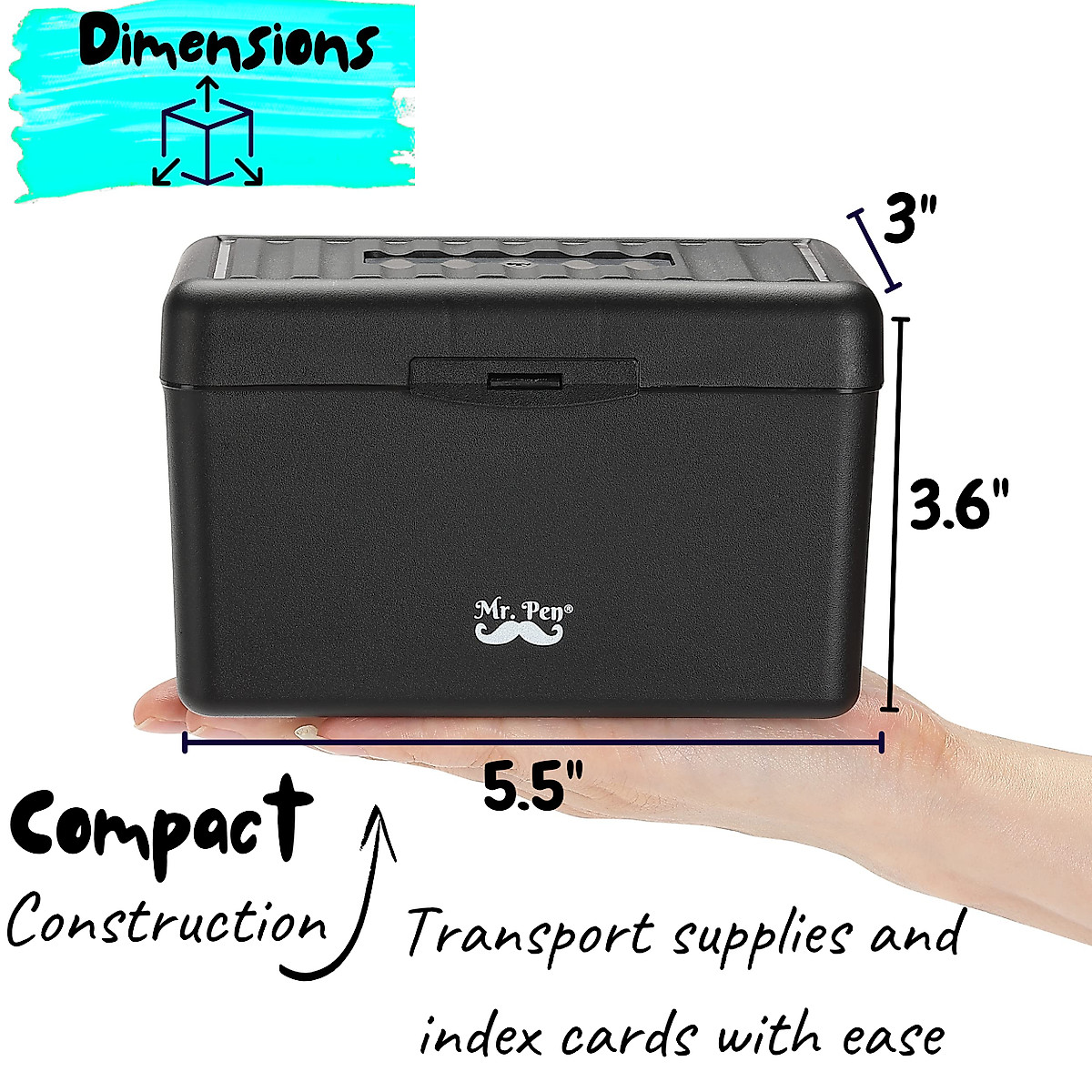 Mr. Pen- Index Card Holder, 2 Pack, 3x5 Index Card Box, Note Card Holder, Flash Card Box, Index Card Holder Box, Note Card Box, Flash Card Holder, Notecard Box, Notecard Holder, Flash Card Organizer