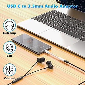 [MFi Certified] 2 Pack Headphone Adapter for iPhone 15,USB Type C to 3.5mm Female Headphone Jack Adapter Aux Audio Dongle Compatible with iPhone 15/15 Plus/15 Pro/15 Pro Max,Galaxy S23 S22 Ultra