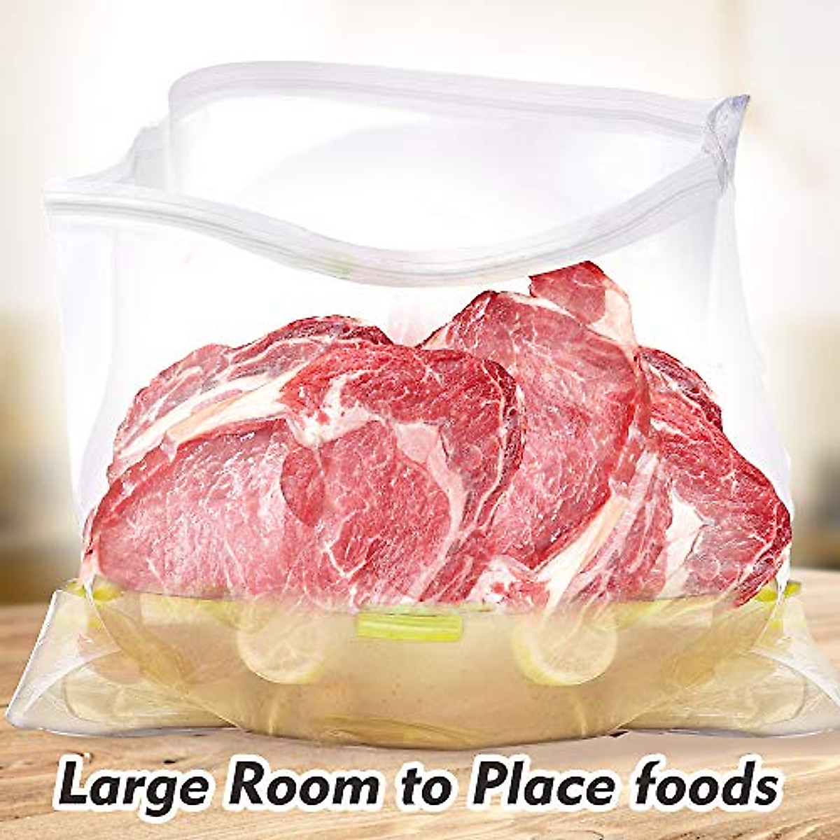 WRAPOK Turkey Brining Bags Double Zipper Heavy Duty Liner, BPA Free, Extra Large 22 x 26 Inch, Hold up to 35 Pounds - 3 Pack