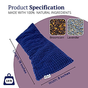 Solayman's Lavender Heating Pad Microwavable with Blue Removable Cover - Warm Compress Moist Heating pad for Back Pain Relief