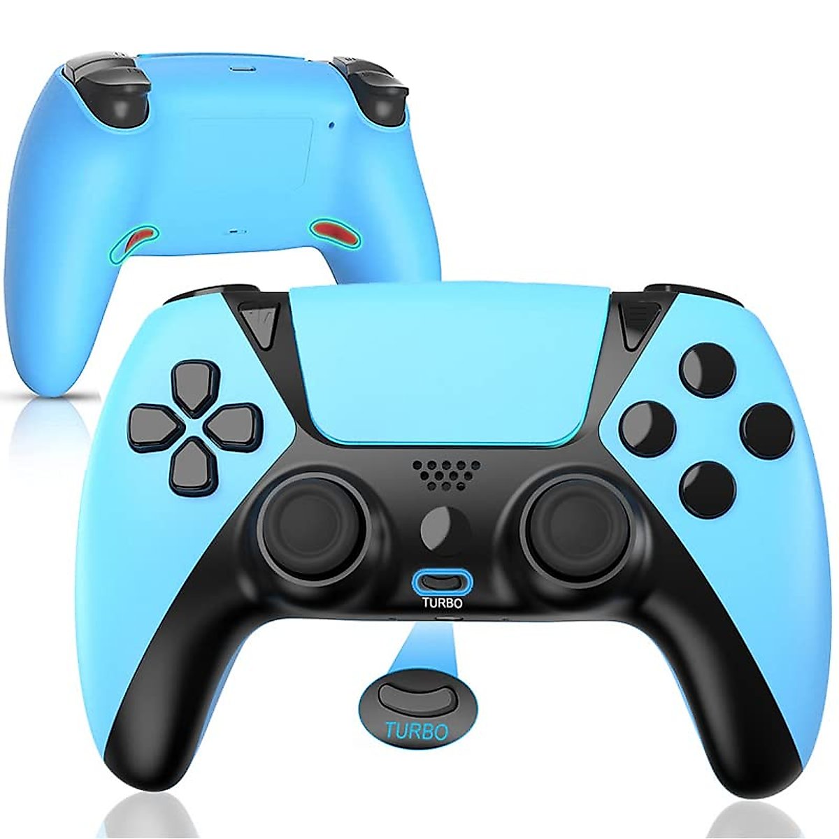 TOPAD Remote for PS4 Controller Compatible with Playstation 4/Pro/Slim/PC/Steam,Sucf Ymir Wireless Gamepad Controls for PS4 Mando with Paddles/Turbo/Precise Joystick/Audio/Bluetooth/Motion Sensor,Blue