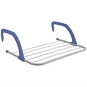 Home Basics, Fre Laundry Rack-Lightweight & Heavy-Duty Door Hanger Rod for Indoor Air Drying and Hanging, Towels, Coat, Lingerie, Freshly Ironed Clothes, Hosiery, White