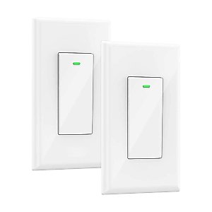 Smart Switch, Works with Alexa and Google Home, Voice control, No hub Required, Timing Synchronization, Suit for 1/2/3/4 Group Type Switch Box Micmi, Neutral wire required, Smart light switch 2pack