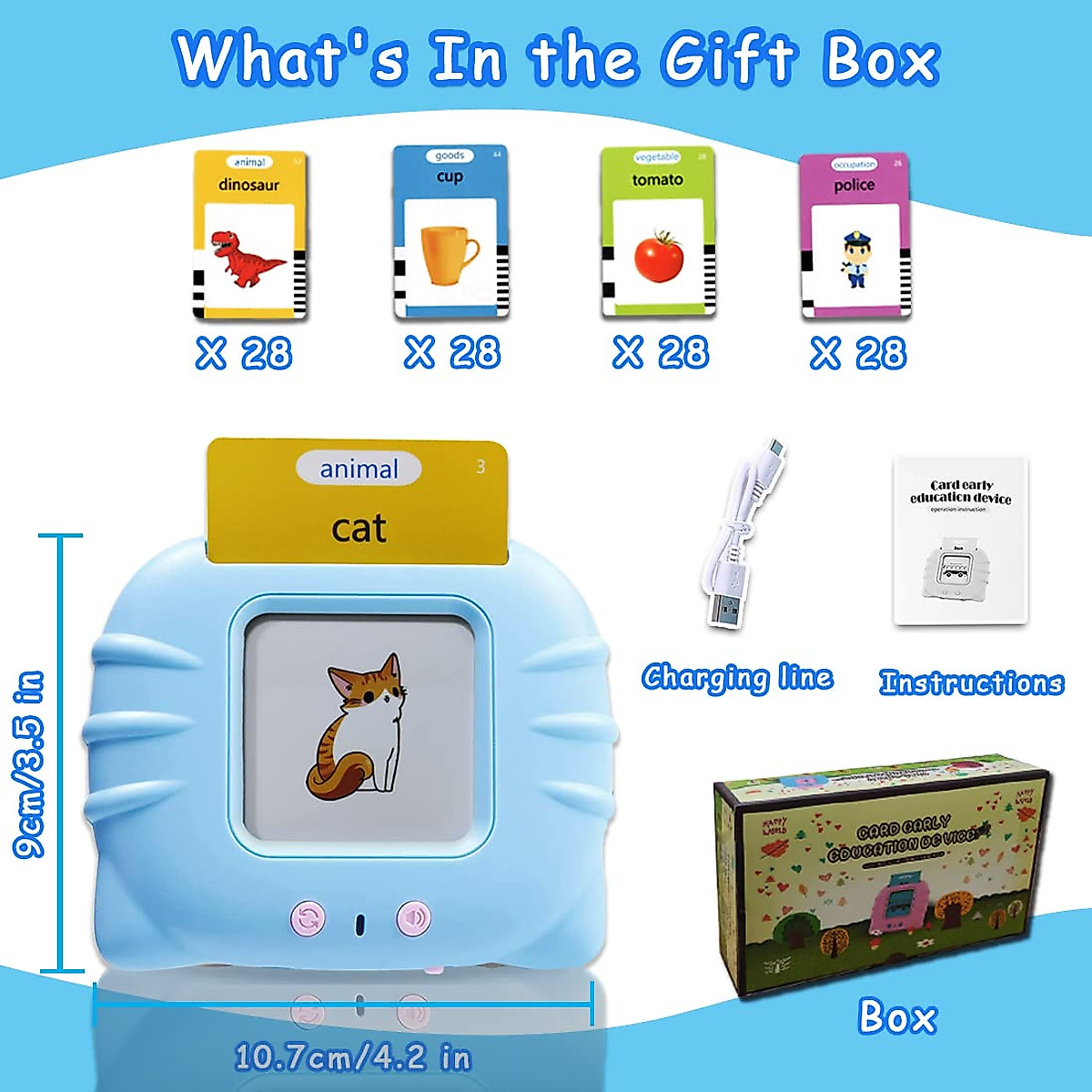 JUNQIU Flash Cards Educational Toys for Toddlers 2 3 4 5 6 Year Old, Toddler Learning Toys for Girls Boys Gifts