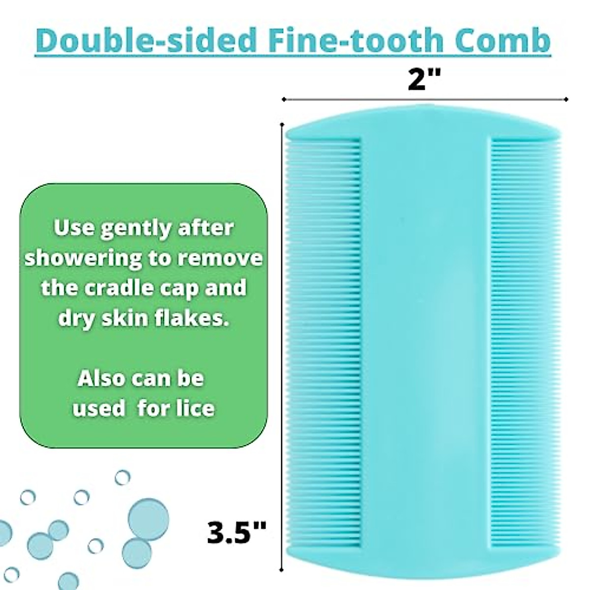 Baby Cradle Cap Treatment Kit | Baby Cradle Cap Brush for Babies - Baby Bath Essentials | Cradle Cap Comb & Baby Bath Sponge (Set of 6)