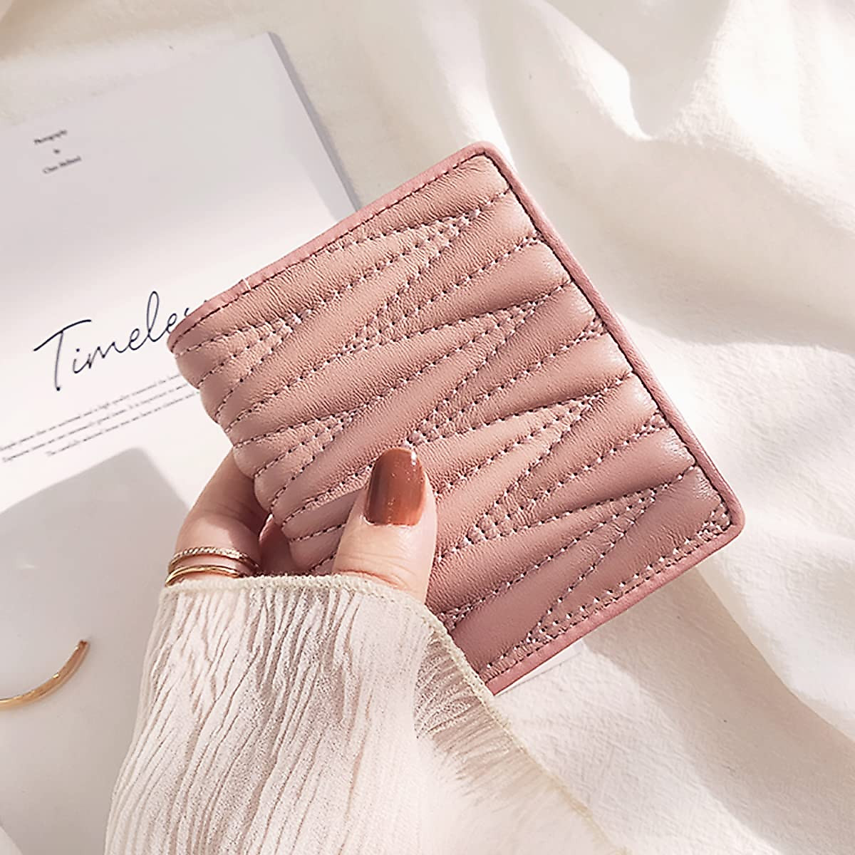 LAORENTOU Cowh Leather Wallet for Women RFID Blocking Wallet Clutch Purses Small Wallets Credit Card Holder Phone Wallet