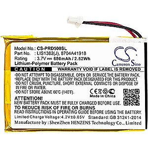 SPANN Battery Replacement for Sony Portable Reader PRS-505SC/JP, Portable Reader PRS-700BC, Portable Reader PRSA-CL1, Part No: 1-756-769-11, 8704A41918, LIS1382(J) 3.7V