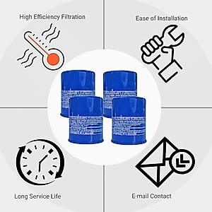 Kvjicdo GX610 GX620 GX660 Oil Filter Compatible with Hnoda GX630 GX670 GX690 GXV340 GXV390 GXV610 GXV630 GXV690 Engine Rep 15400-PLM-A02 15400-PLM-A01 15400-P0H-305PE (4 Pack)