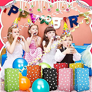 120 Pack Party Favor Bags Goodie Bags Dot Party Bags Polka Dot Paper Bags 12 Colors Treat Bags Paper Goody Bags Small Gift Bags for Kids Birthday Party Wedding Supplies, 5.1 x 3.1 x 9.4 Inch, Colorful