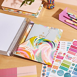 Erin Condren 7x9 Coiled Life Planner (January 2024 - December 2024) - 2024 Layers Colorful Classic Cover, Hourly Layout, Inspire Theme, Platinum Coil