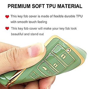 Key Fob Cover for Acura with Keychain Soft TPU Car Key Shell Case Protector Compatible with Acura ILX MDX RLX TLX NSX RDX (Green)