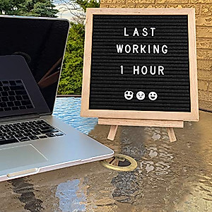 ABELL Felt Letter Board Include 680 Pre-cut Letters, 10x10 Inches Message Changeable Board for Farmhouse Office Rustic Home decor