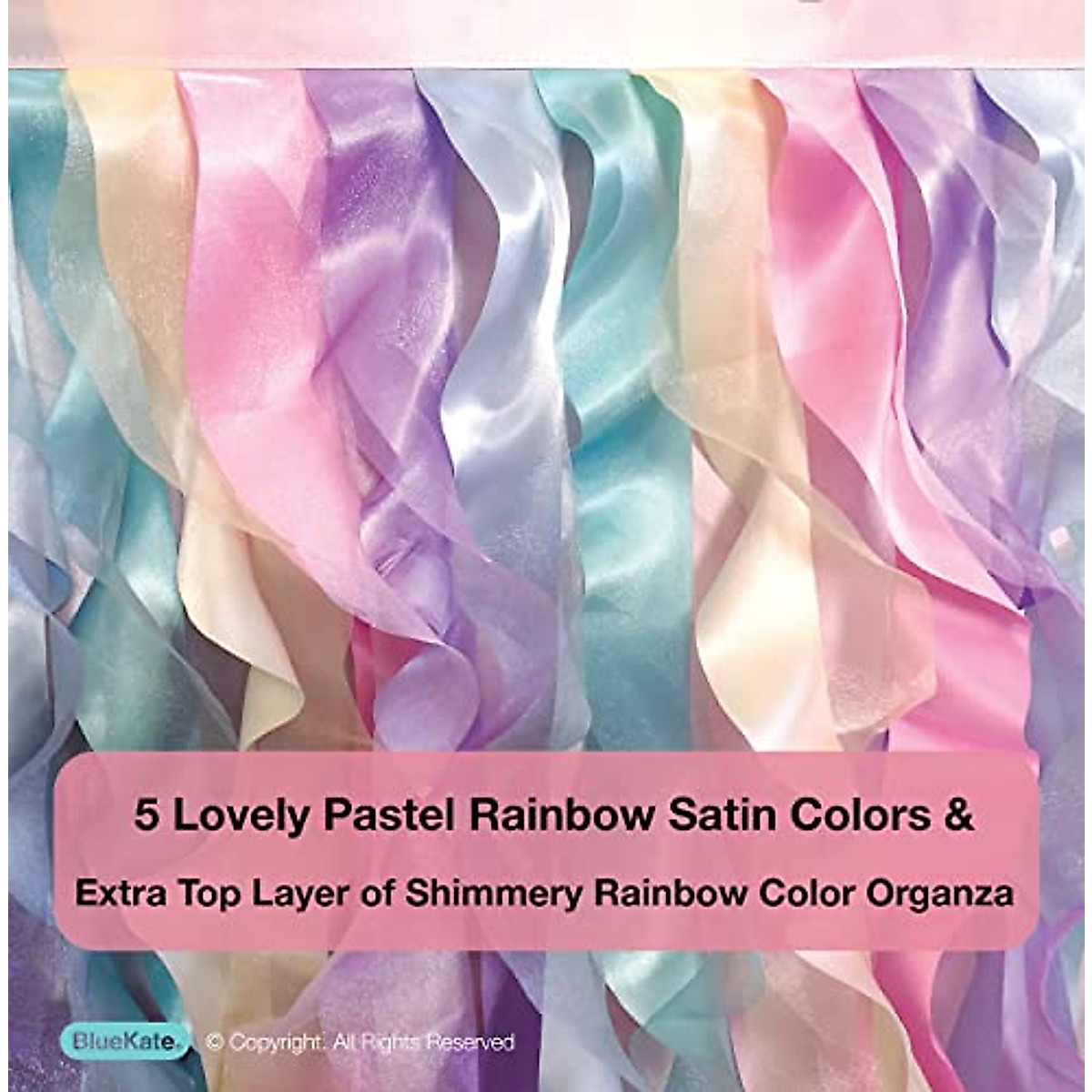 Tutu Table Skirt - Tulle Table Skirt Decoration - Mesh Fluffy Tulle Tablecloth for Birthday Party, Baby Shower, Gender Reveal, Wedding Shower, Valentine’s Day, Prom (Rainbow, 6ft)