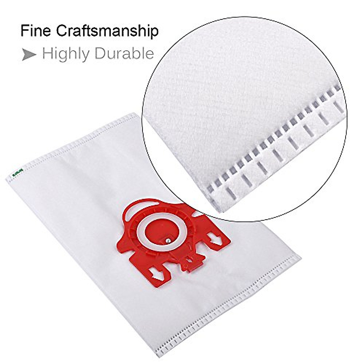 KEEPOW Compatible AirClean 3D Efficiency Dust Bag Compatible with Miele FJM, Compact C1 C2, Replaces Part # 10123220 (10 bags + 5 Filters)