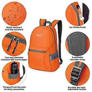 G4Free 20L Lightweight Packable Backpack Travel Hiking Daypack Foldable Backpack for Men Women