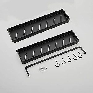 AceLuxur Wall Mounted Stainless Steel Shower Caddy Basket Shelf for Shampoo, No Drilling Adhesive Shower Shelf Storage Organizer, 2 Pack (12 In/ 30 cm, Black)