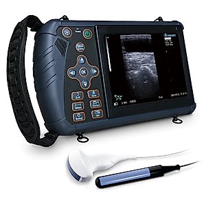 Dawei Vet Ultrasound Machine Portable Veterinary Handheld Scanner B-Ultra Sound Lightweight Ultrasound Pregnancy Tester with Waterproof Probe for Pig,Sheep,Dog use (Convex Probe & Retcal Linear Probe)