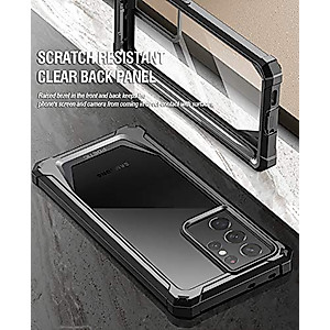 Poetic Guardian Case Designed for Samsung Galaxy S21 Ultra 5G 6.8 inch, Built-in Screen Protector Work with Fingerprint ID, Full Body Hybrid Shockproof Bumper Cover Case, Black/Clear