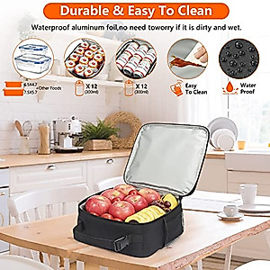 DIRGEE Lunch Box for Men Insulated Lunch Bag for Women Adults Small Lunch Bag for Office Work Lunch Bag For Men - Leakproof Freezable Cooler Bag Reusable Portable Lunch Box (Black)