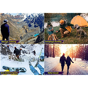 Luxury Thermal 80% True Merino Wool Socks-Over Calf, For Boots, Hiking,Ski &Home Black Gray