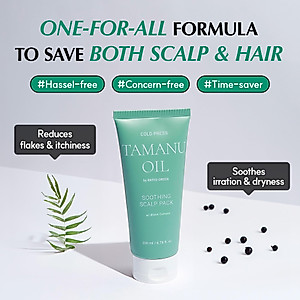 RATED GREEN Cold Press Tamanu Oil Soothing Scalp Pack w/Black Currant | Korean Hair Care Hair Conditioning Mask | Deep Conditioning Hair Mask for Dry Damaged Hair (Pack of 1, 6.76 Fl. Oz)