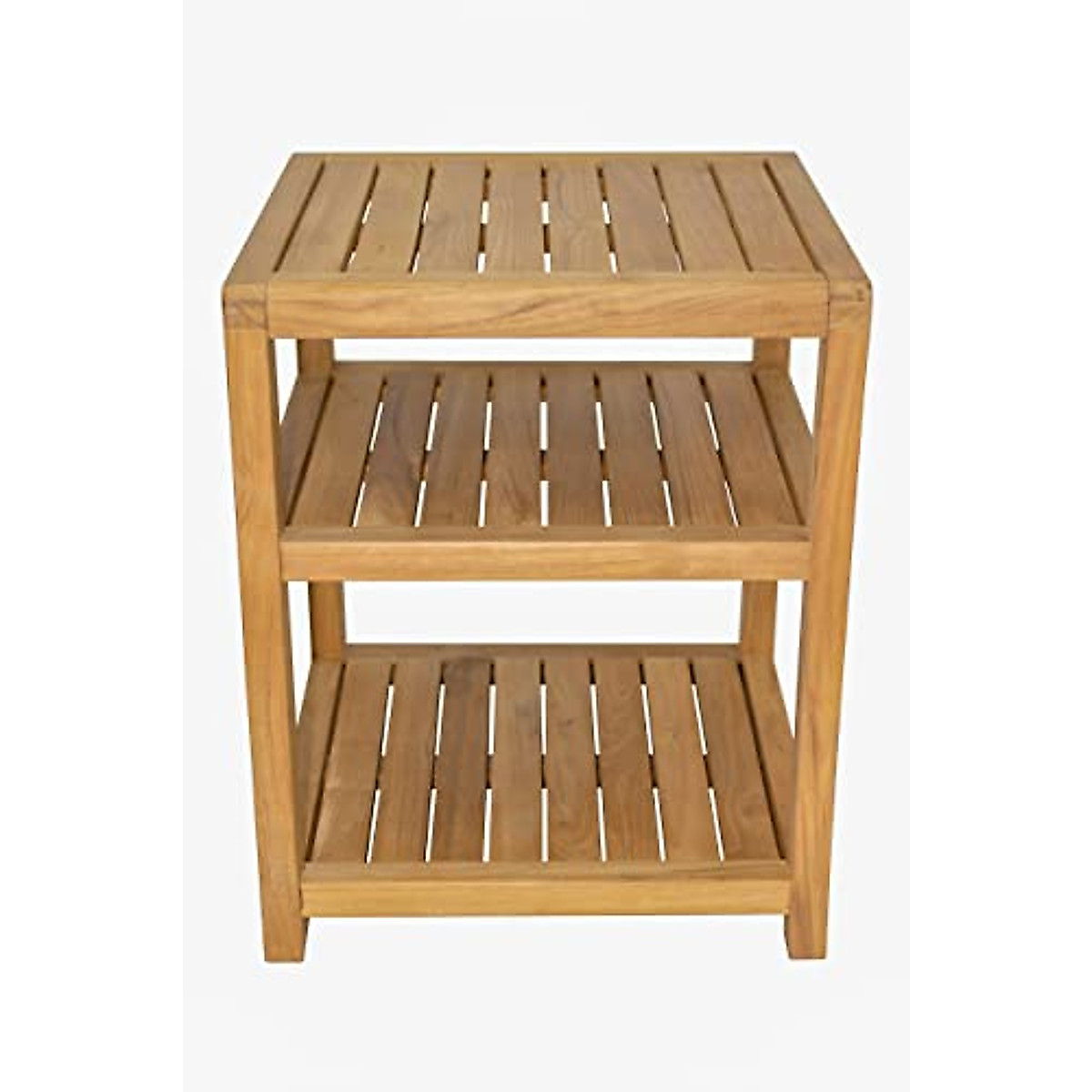 Nordic Style Natural Teak Spa/Bathroom - Under Sink Storage Bench - 14"