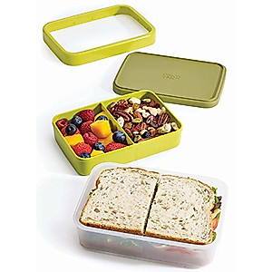 Joseph Joseph 81031 GoEat Compact 2-in-1 Lunch Box, Green