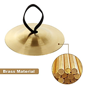 CYEAH 12 Pieces Finger Cymbals Finger Symbols Instrument, Zills Finger Cymbals for Belly Dance, Gold Dance Hand Symbols Instrument for Dancer Ball Party