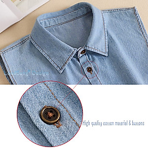 LoudSung False Collar Detachable Blouse Fake Collar Half Shirts Denim Collar Designed Faux Collars Top Elegant for Women