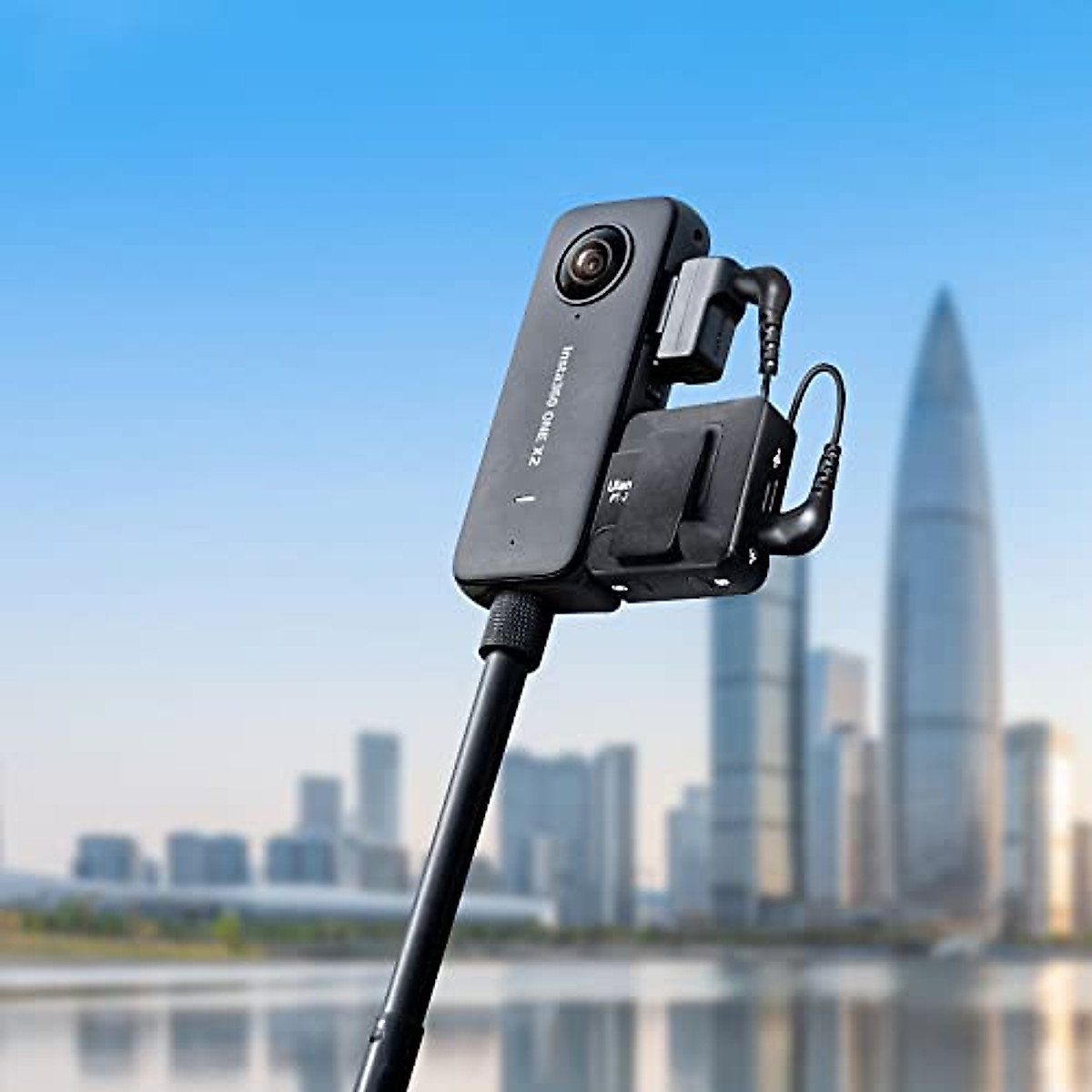 CYNOVA Upgraded Insta 360 Mic Adapter, Audio 3.5mm Jack Compatible with Insta360 One RS 1-inch 360 Mic Adapter / Insta360 One X2 Mic Adapter Extrenal Microphones USB-C Port for Inst360 X2 Accesories