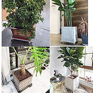 GVILTY Plant Caddy with Wheels Heavy Duty,Rolling Plant Stand 330lb Capacity, Outdoor Planter Caddies Large Flower Pot Mover Plant Dolly Holder Planter Trolley Casters black-46cm/18in