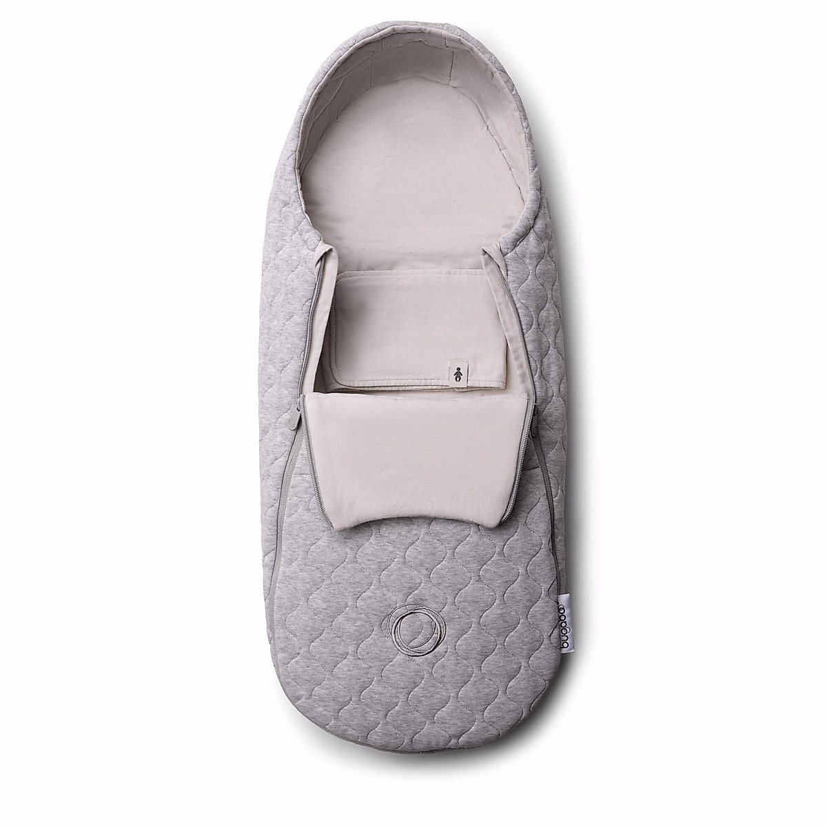 Bugaboo Newborn Inlay - Footmuff Suitable from Birth up to 6 Months - Light Grey Melange