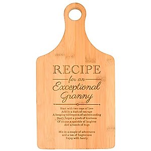 Birthday for Grandma Recipe for an Exceptional Granny Paddle Shaped Bamboo Cutting Board