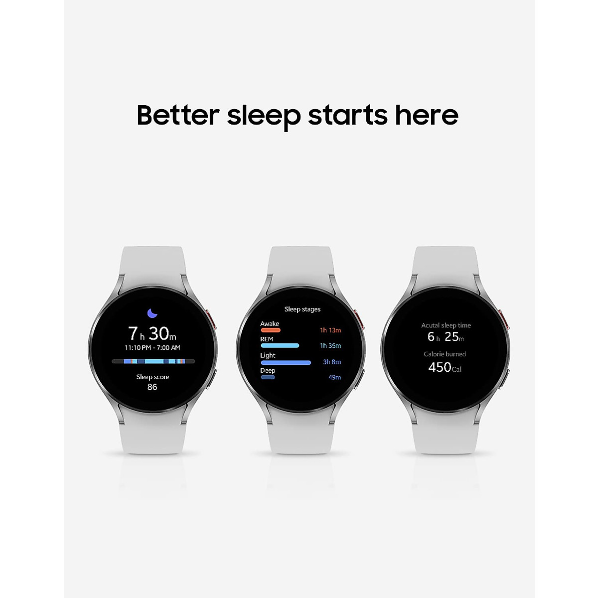 SAMSUNG Galaxy Watch 4 44mm Smartwatch with ECG Monitor Tracker for Health, Fitness, Running, Sleep Cycles, GPS Fall Detection, Bluetooth, US Version, Silver