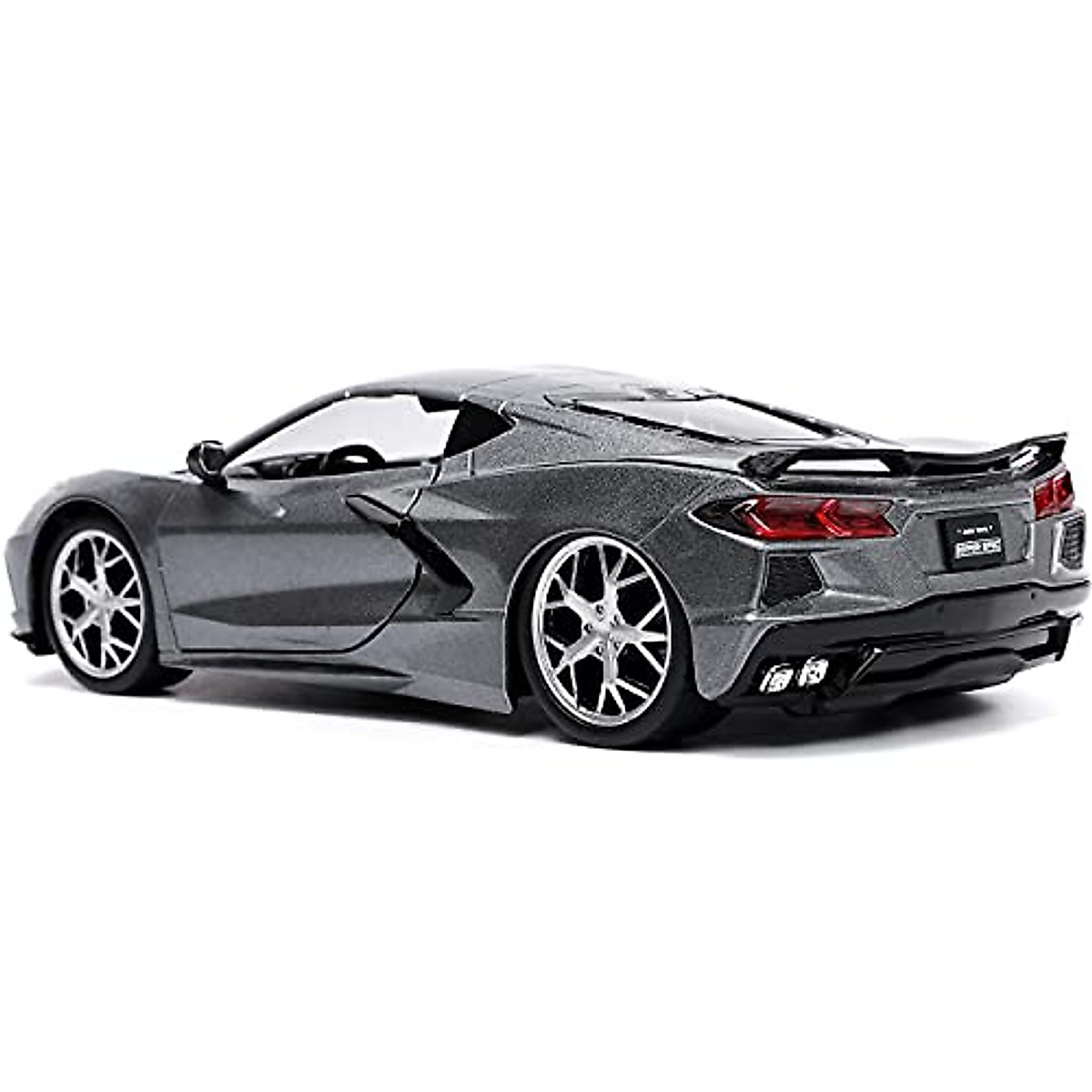 2020 Chevy Corvette Stingray C8 Dark Gray Metallic Hyper-Spec Series 1/24 Diecast Model Car by Jada 32716