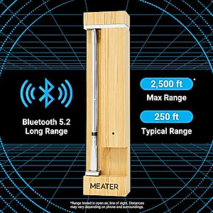 MEATER Pro / 2 Plus: Wireless Bluetooth Smart Meat Thermometer | 1000°F Open Flame Grilling | Extra Long Range | Multi Sensors | Certified Accuracy | BBQ, Oven, Grill, Smoker, Air Fryer, Deep Fryer