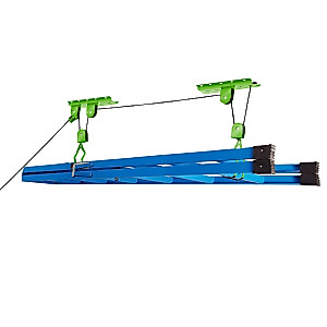 Bike Hanger Set - Set of 2 Overhead Pulley System Bike Hangers for Garage or Shed with 100lb Capacity for Bicycles or Ladders by Rad Sportz (Green)