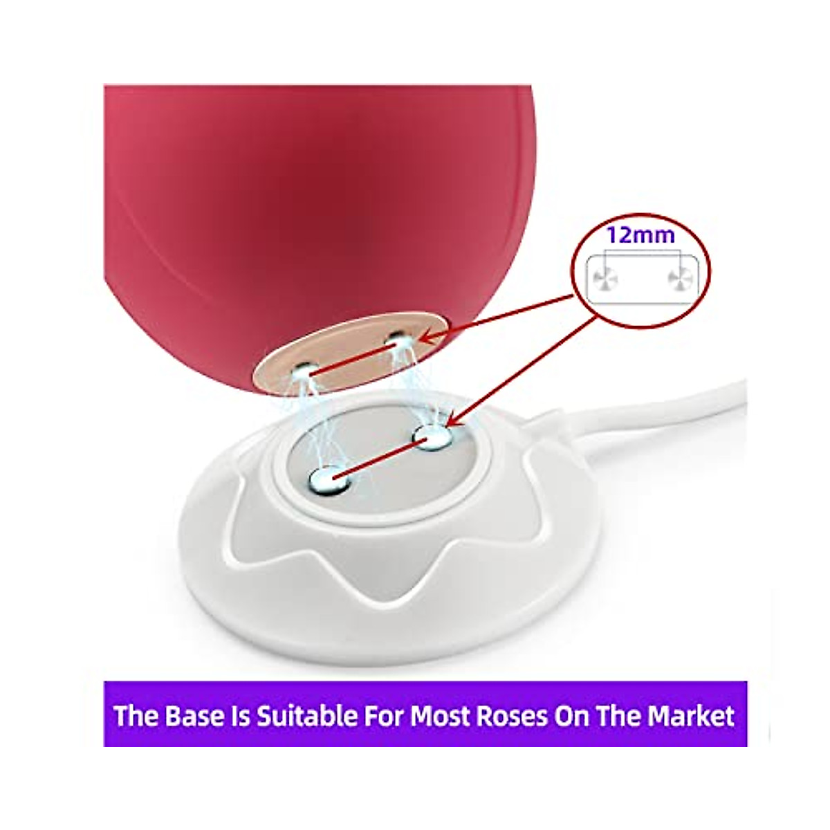 Replacement Rosetoy Charger, Standing Magnetic Adapter Fast Charging USB Cable Cord Replacement Base Dock Station for Rosetoy Only-12mm