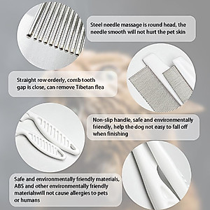 Multifunctional Pet Grooming Comb - Flea Removal, Tear Stain Remover for Dogs, Cats, Puppies, and Small Pets