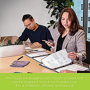 New Rocketbook Pro Smart Notebook | Black | Scannable Office Notebook with 20 Sheet Page Pack - Lined and Dot Grid | Hardcover Vegan Leather Reusable with 1 Pilot Frixion Pen & 1 Microfiber Cloth | Executive Size: 7 in x 9 in