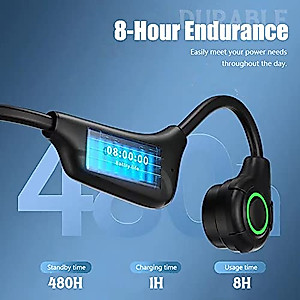 ESSONIO Bone Conduction Headphones Open Ear hradphones Bluetooth IPX7 Waterproof Headphones for Sport Open Ear with 32G Memory Running Headphones Black