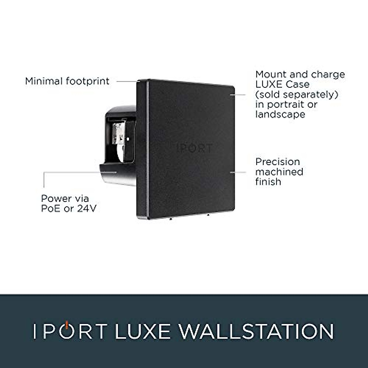 IPORT LUXE (LuxePort) WallStation iPad Wall Mount - Compatible with all LUXE Cases for iPad mini 4 and 5, iPad 9.7, 10.2, 10.5 - White