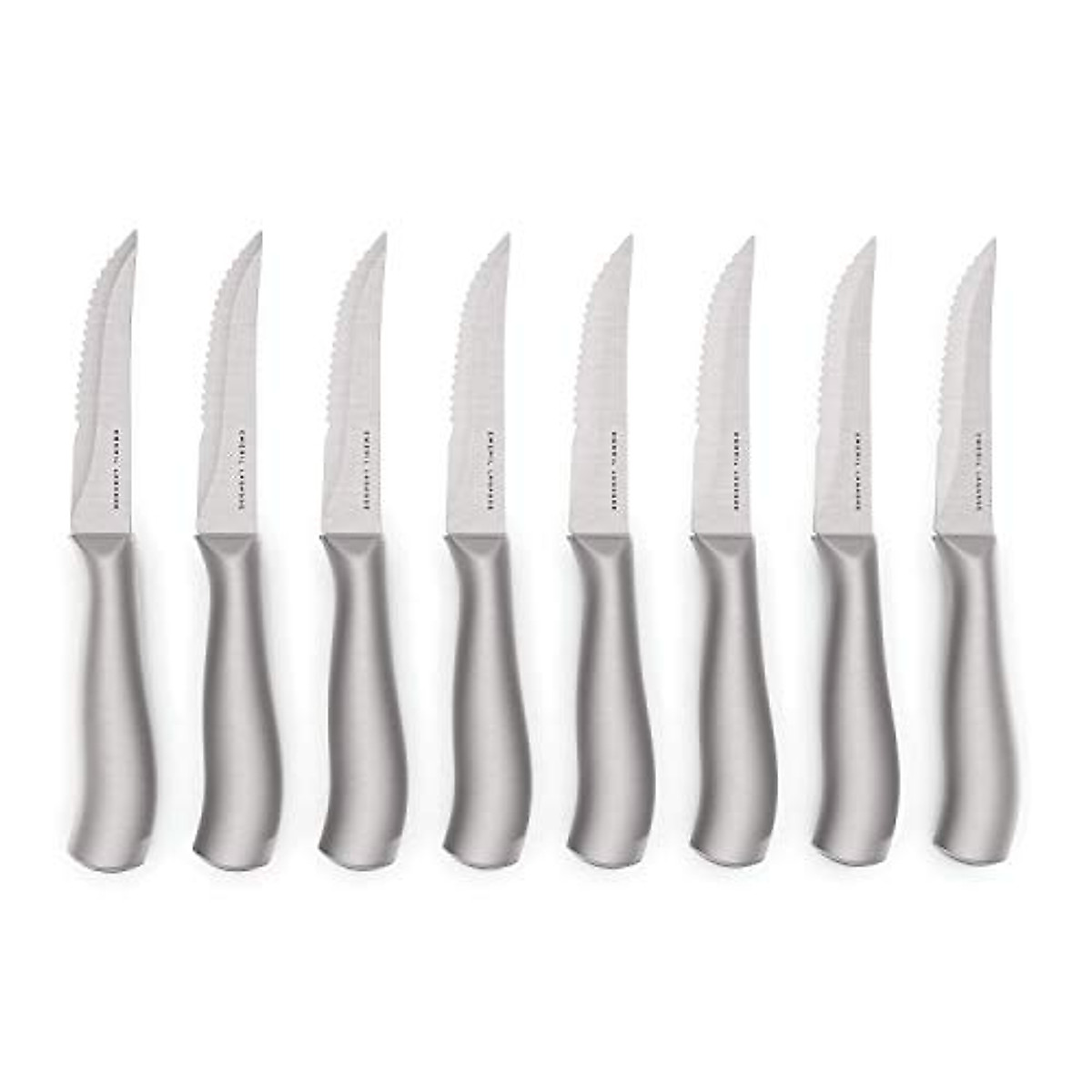 Emeril Lagasse Best Stainless Steel Steak Knife Set - 4.5” (Large Hallow Handles) - Serrated Steak Knife Set Kitchen Dinner Knifes Without Block (8-Piece)
