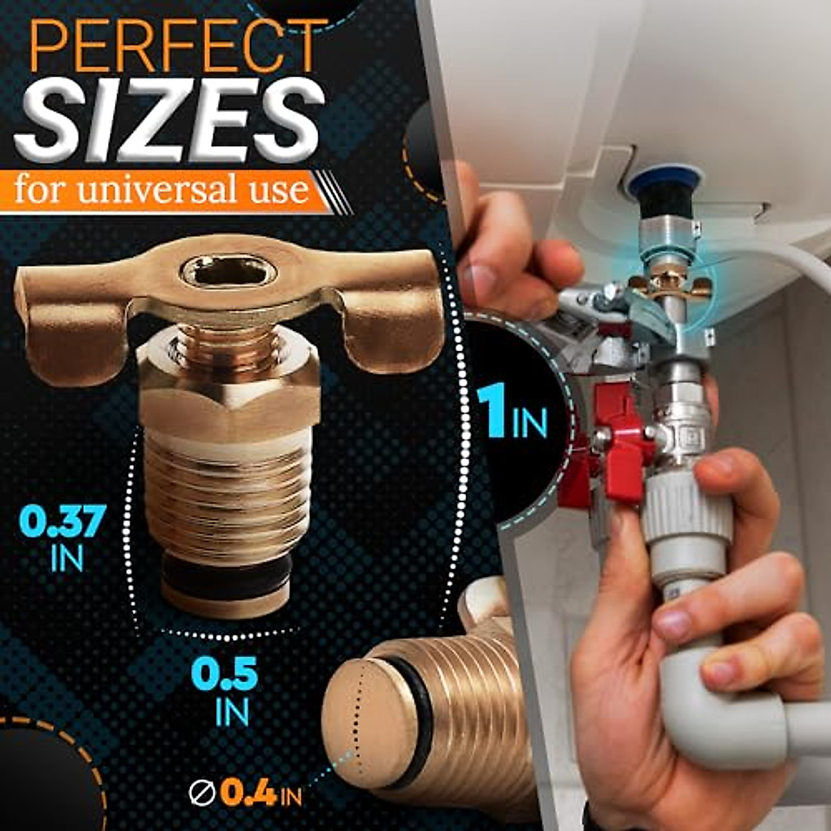 1/4 Air Valve Air Compressor Drain Valve - High Flow Air Fittings Portable Air Tank Valve Air Compressor Parts Water Line Adapter Petcock Valve - Home Improvement Air Compressor Fittings Water Valve