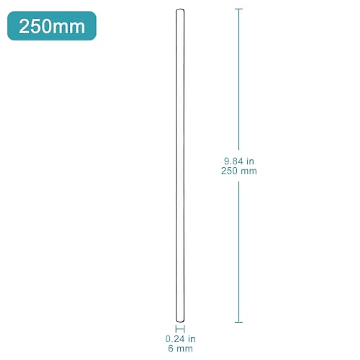 stonylab Glass Stirring Rods, 9.84 Inch Long Borosilicate Glass Rods Stirrers Sticks with Rounded Ends Solid Glass Stick for Lab Kitchen Science, 8-Pack