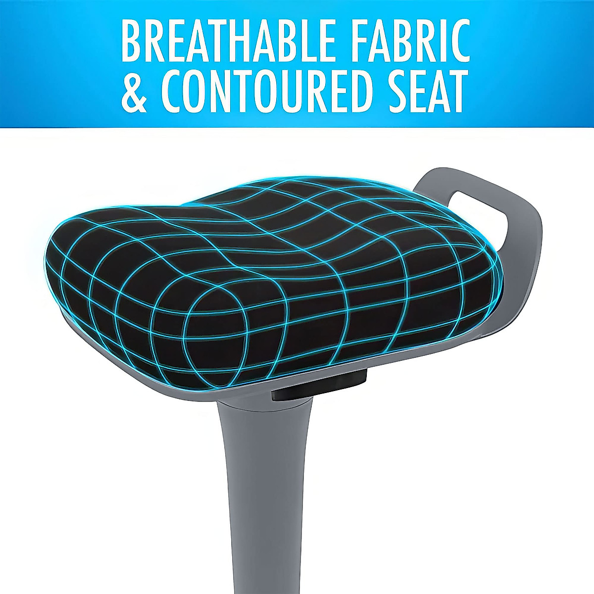 Living Essentials Wobble Stool Desk Chair Adjustable Standing Stool, Sitting Balance Chair, Comfortable and Breathable Seat by Grey