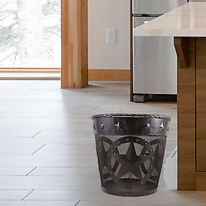 BestGiftEver Rustic Wastebasket with Star Design - Metal Mesh Copper Finish Wastebasket for Western Bathroom Decor, Lodge Cabin Style, Rustic Home Accessories, Rustic Trash Can for Country Homes
