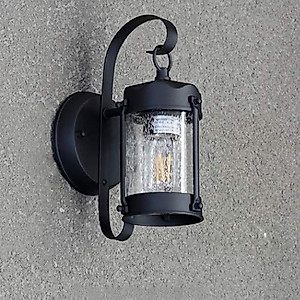 PEHUB Minimalism Creative Industrial Wall Lamp Outdoor Waterproof Wall Light Glass Shade Cylindrical Wall Lantern with E27 Socket Garden Courtyard Porch Wall Sconce Exterior Light Fixture
